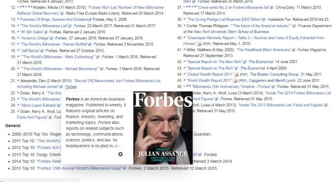 Wikipedia now lets you preview the page before clicking on the link ...
