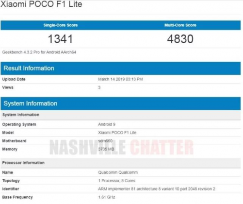 Poco F1 Lite to launch soon after appearing on Geekbench – Research Snipers