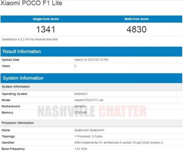 Poco F1 Lite to launch soon after appearing on Geekbench – Research Snipers