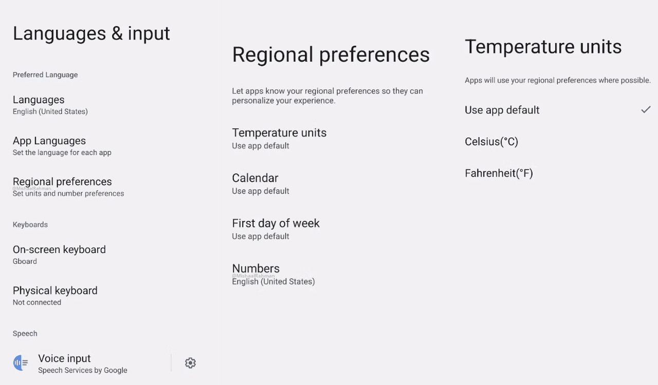Android 14 is working on latest settings called regional preferences ...